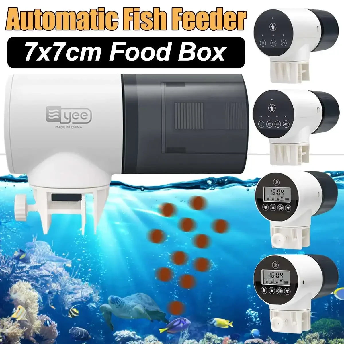 YEE Smart 360° Rotating Automatic Fish Feeder with LCD Timer – PlantedPro